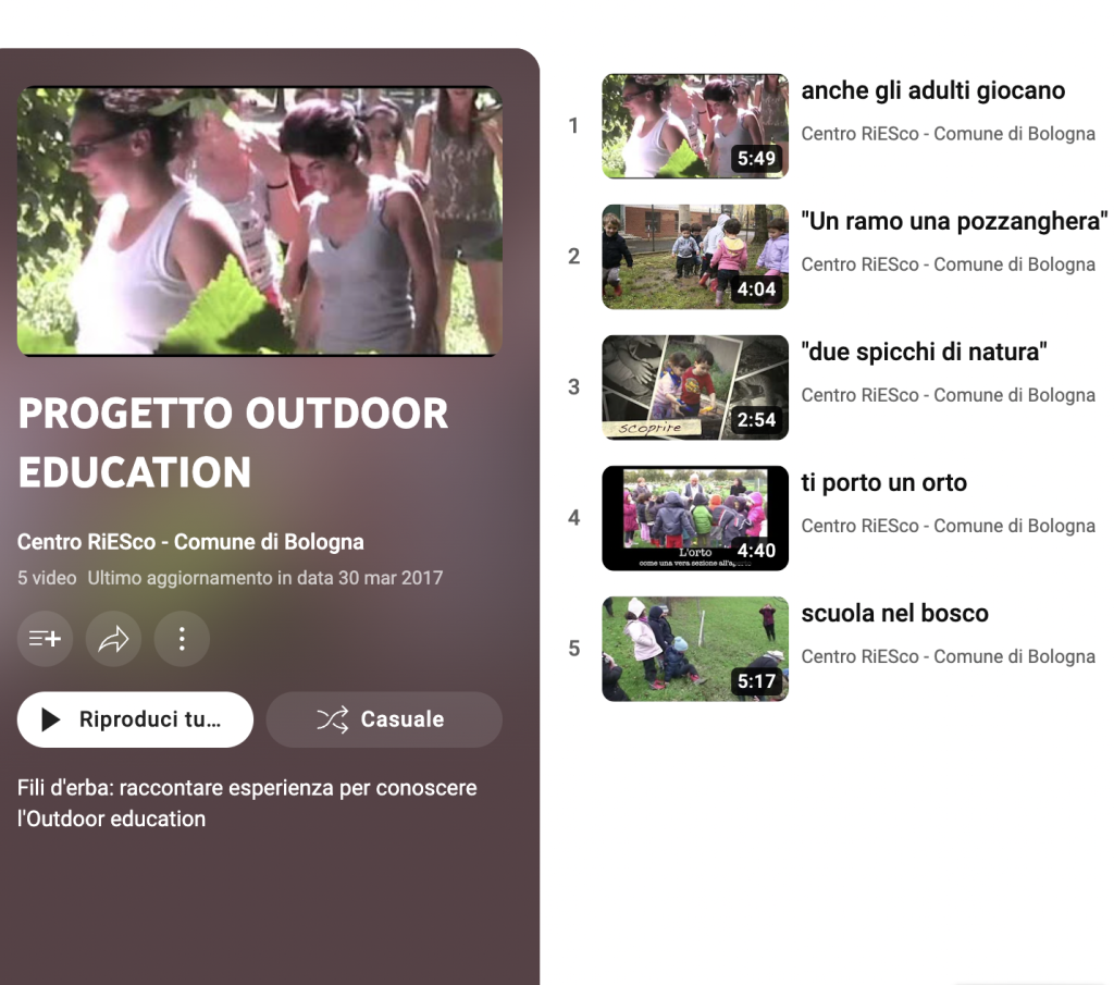 OUTDOOR EDUCATION | documentazioni video - Centro RiESco