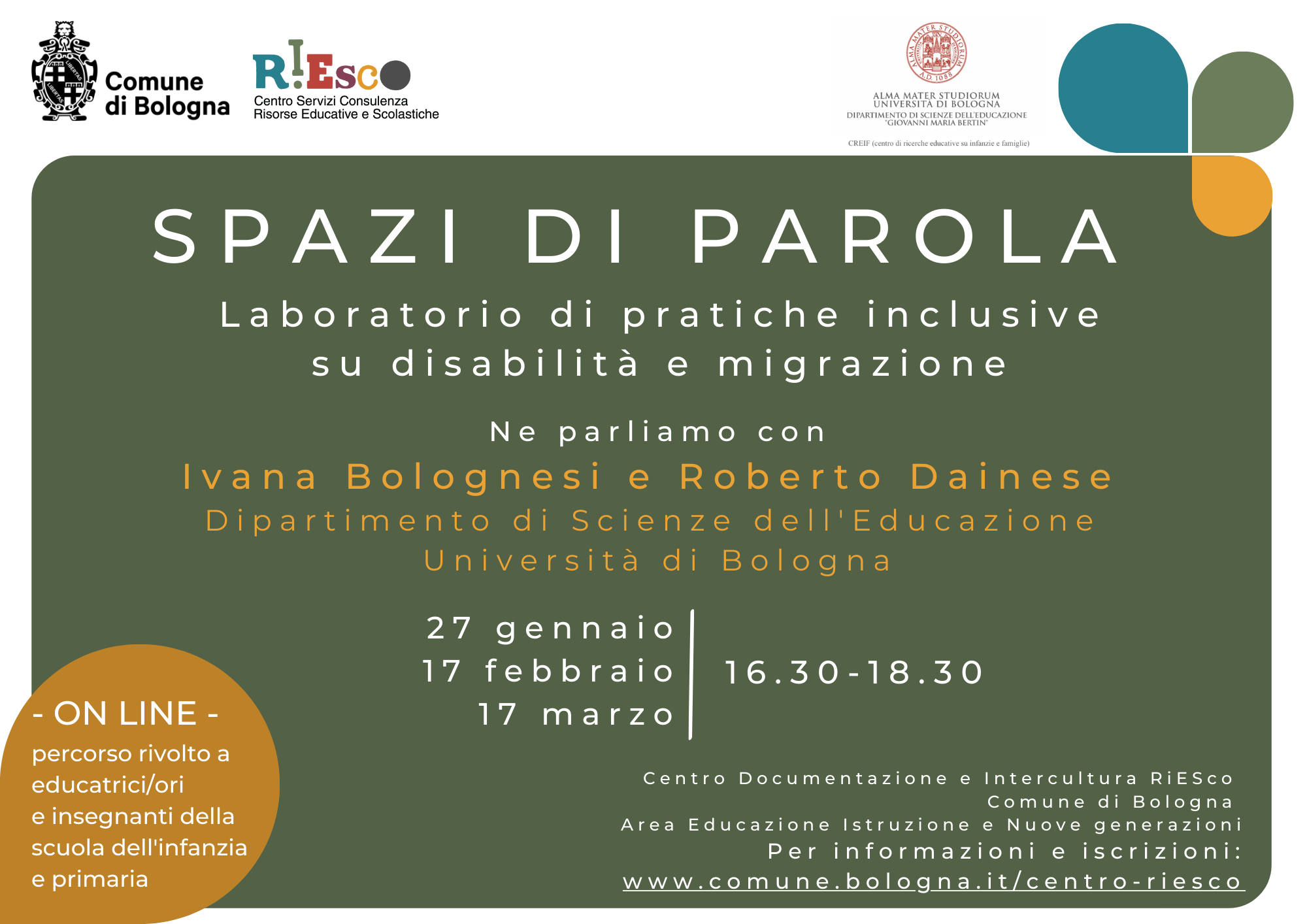 SPAZI DI PAROLA. Laboratorio di pratiche inclusive su disabilità e migrazione | corso on line ...